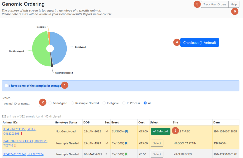 New features for Genomic Ordering online - Sheep Ireland