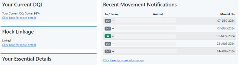 Your Sheep Ireland's account Farmer Homepage - Sheep Ireland